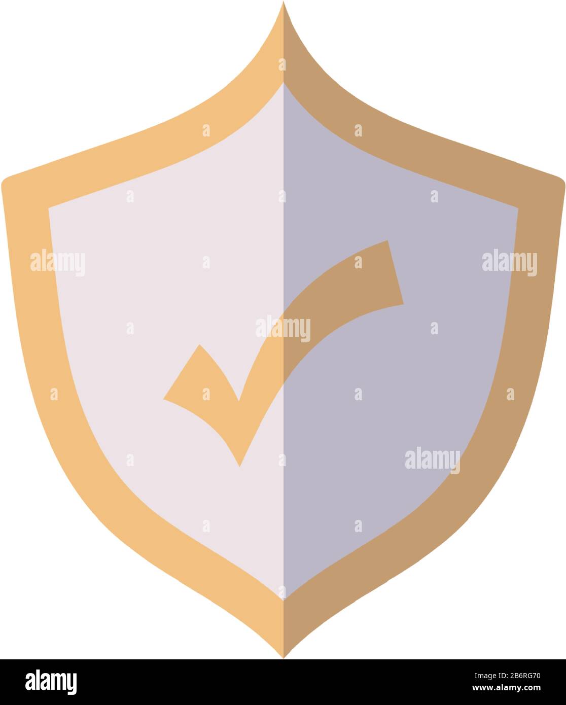 shield with check symbol over white background, flat style, vector ...