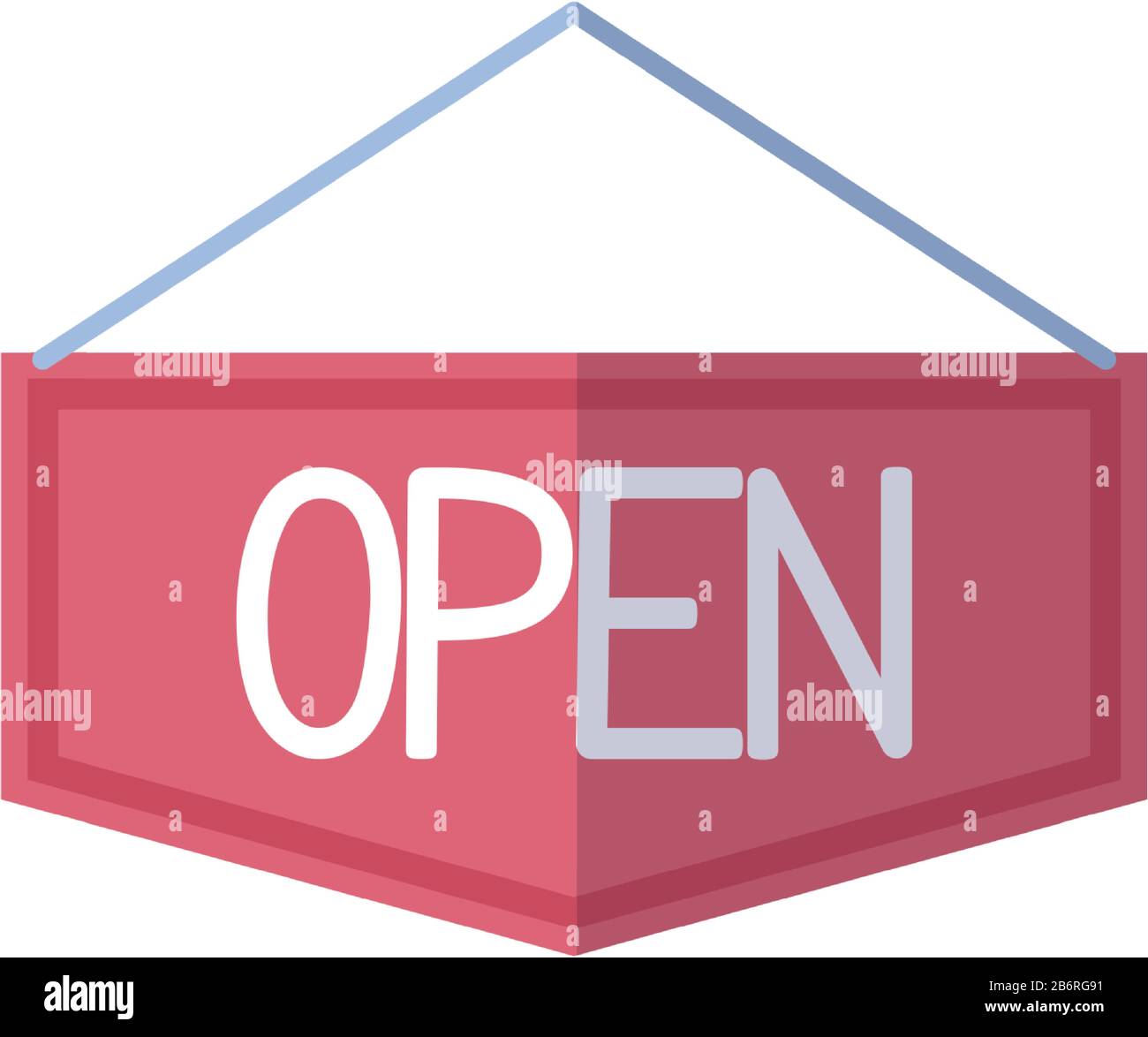 open sign icon over white background, flat style, vector illustration ...
