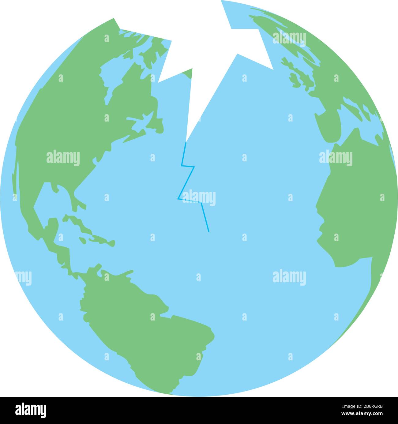 Broken map of world globe Stock Vector Images - Alamy