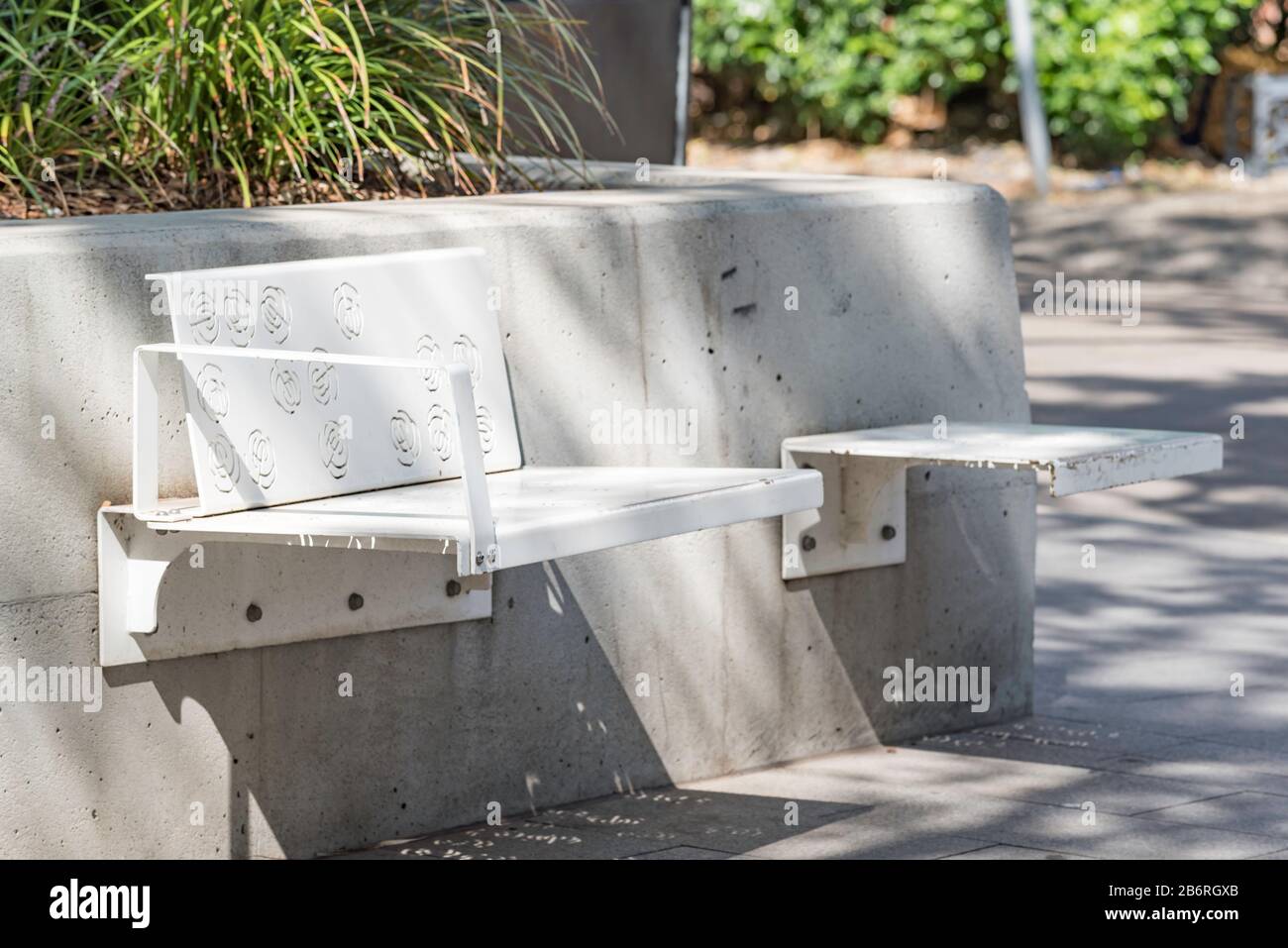 Public seating in a garden setting in sydney hi-res stock photography ...