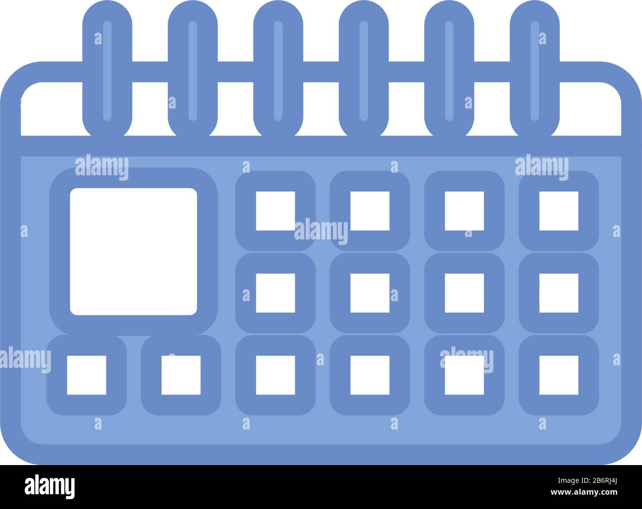 calendar icon over white background, blue outline style, vector ...