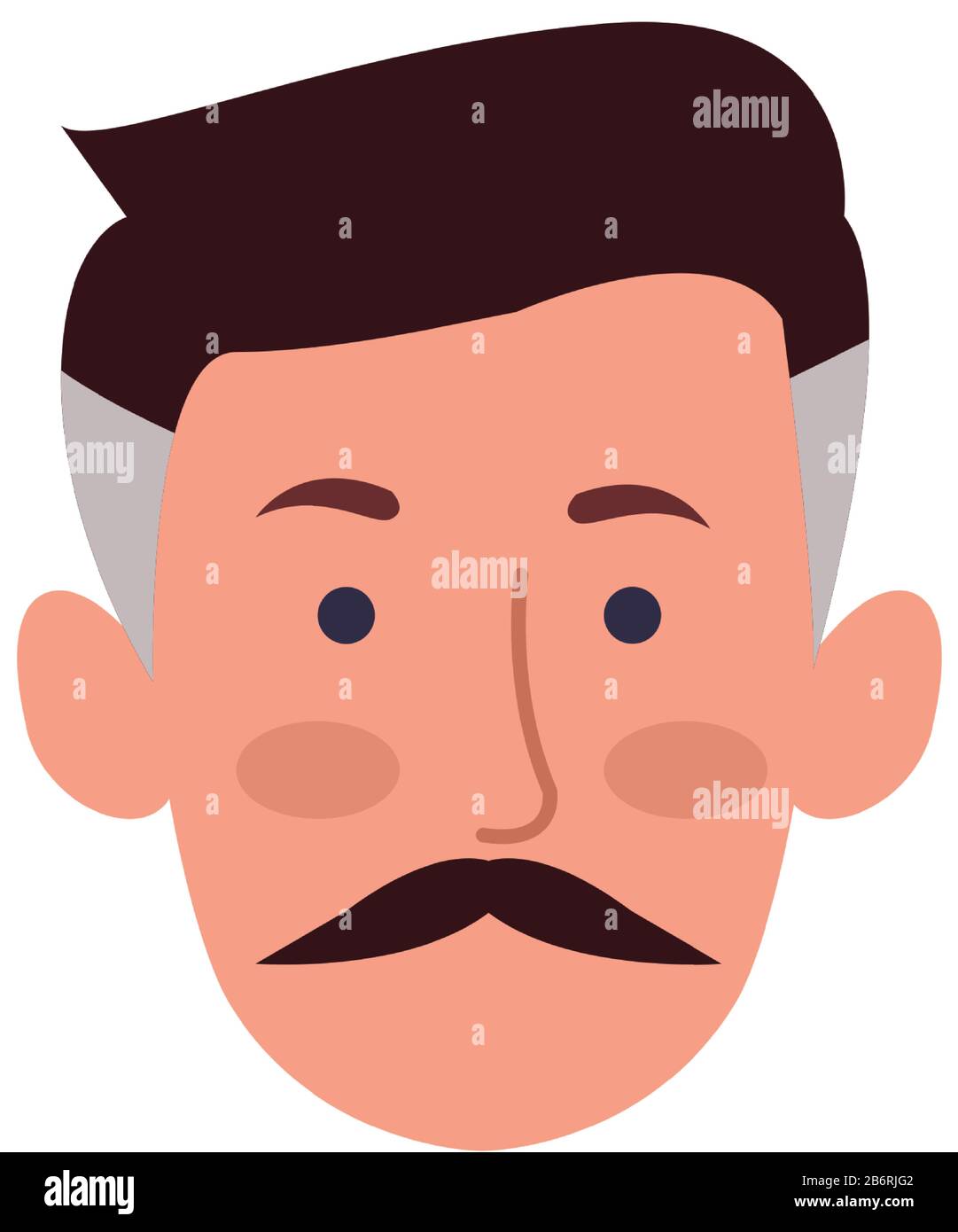 young man with mustache head character icon Stock Vector Image & Art ...