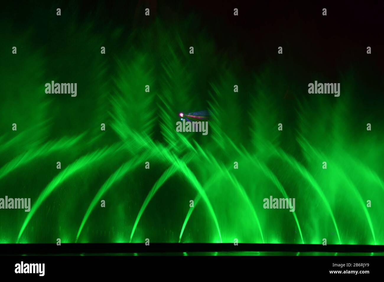 Colorful water fountains. Beautiful laser and fountain show. Large ...