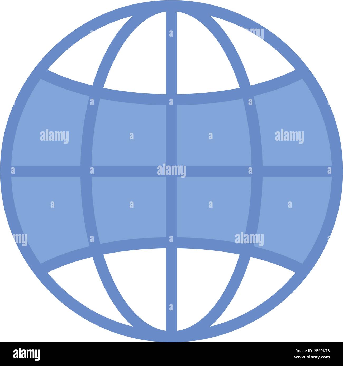 global sphere icon over white background, blue outline style, vector ...