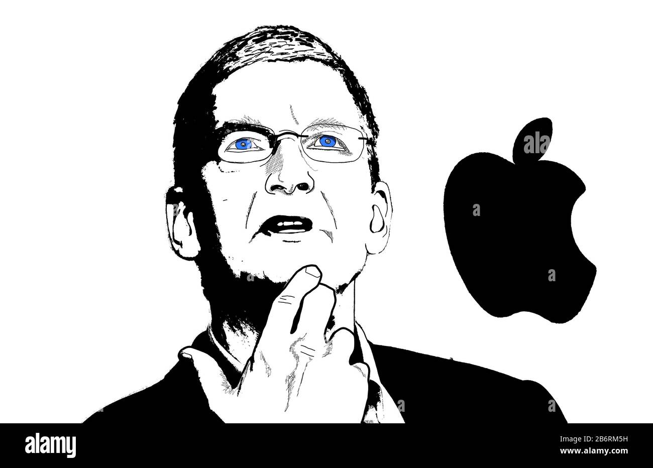 Illustration of Tim Cook Apple CEO Stock Photo - Alamy
