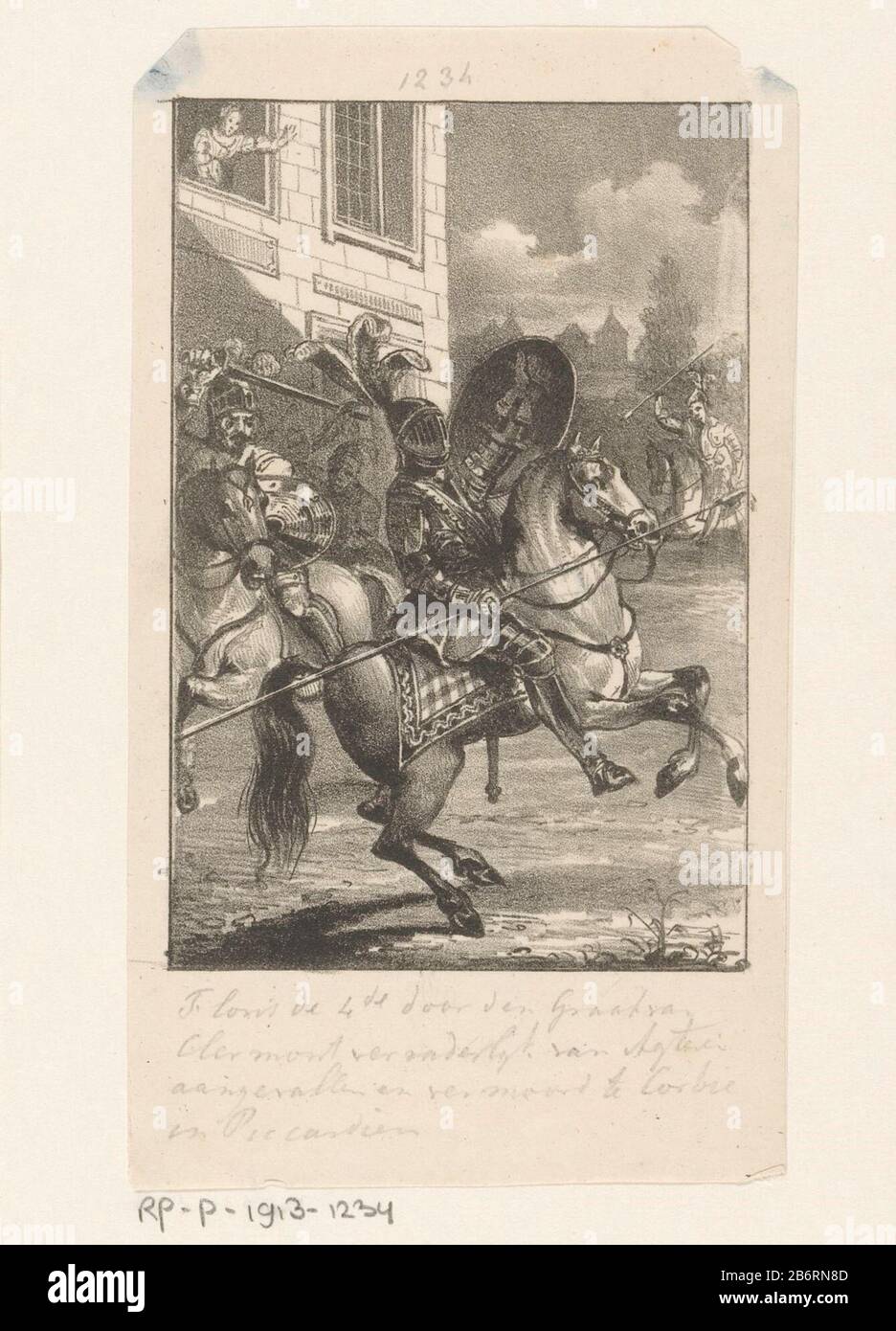 Graaf Floris IV tijdens het toernooi in Corbie Serie prenten over ...