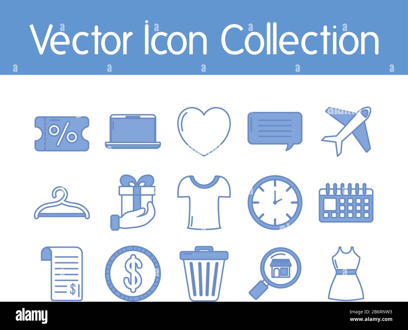 heart and shopping icon set over white background, blue outline style ...