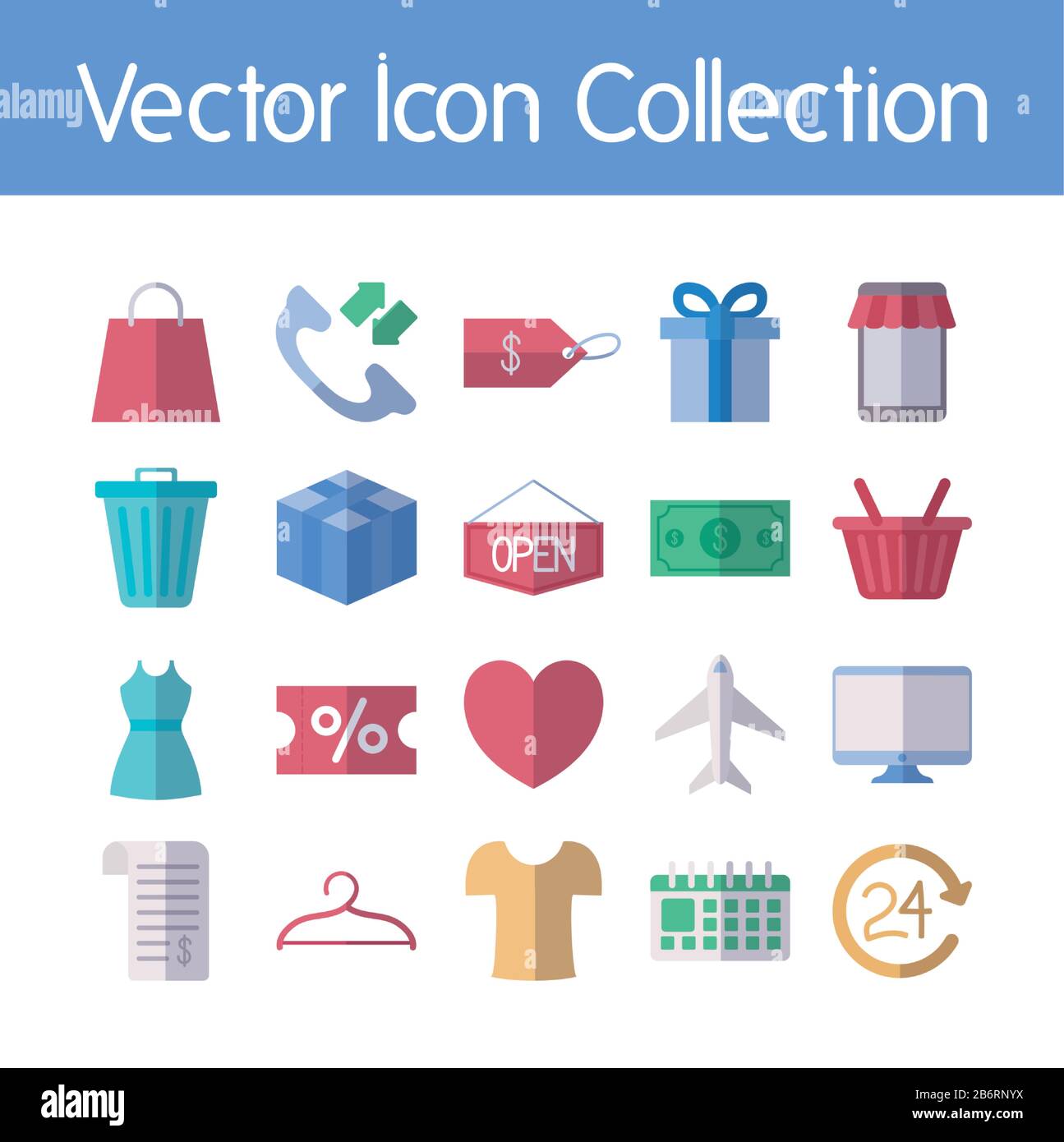 money and shopping icons set over white background, flat style, vector ...