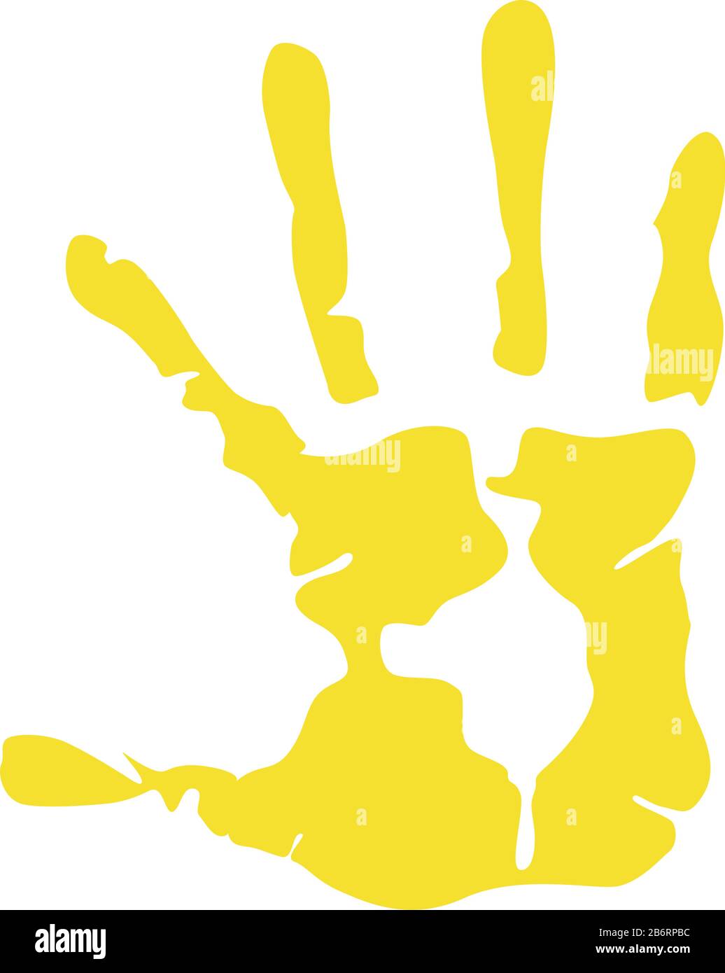 hand print paint yellow color Stock Vector Image & Art - Alamy