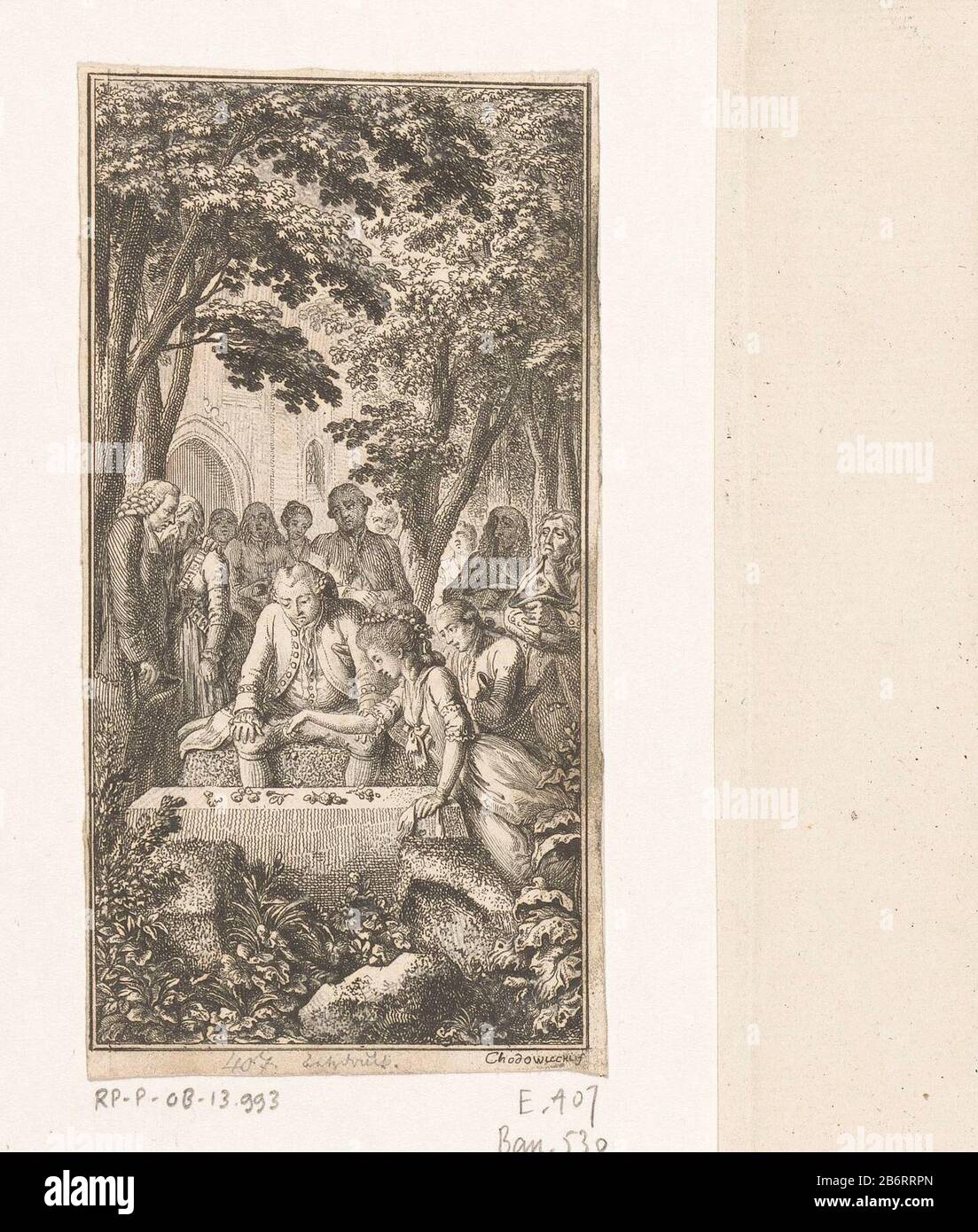 Gretchen strooit bloemen op het graf van Mine After marriage between ...