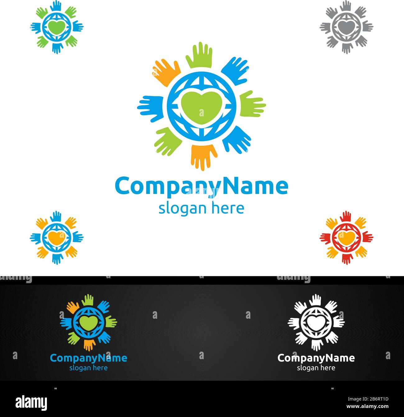 Colorful Children Hand Vector Logo Design for Education or Creative ...