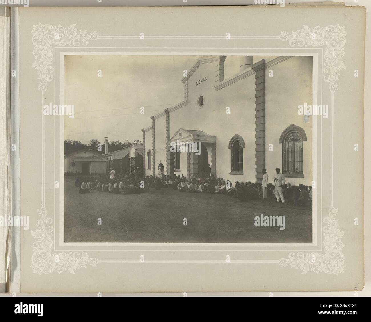 Groepsfoto personeel suikerfabriek Group of staff of the sugar Tjomal ...