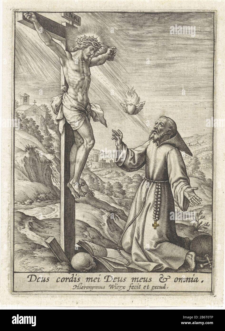 H Franciscus van Assisi voor de gekruisigde Christus St. Francis of ...