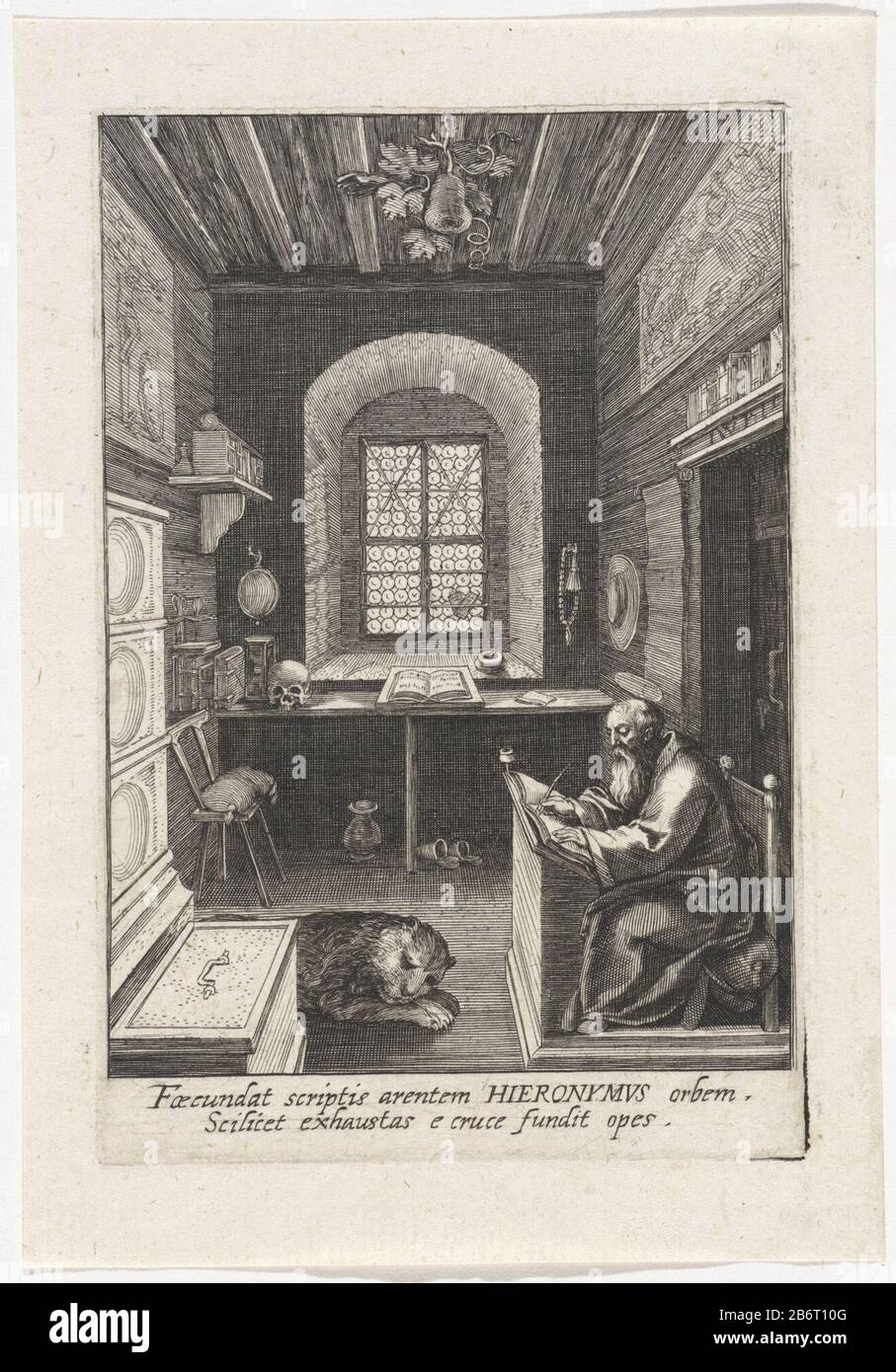 H Hieronymus The Saint Jerome sitting at his desk in the study. For him ...