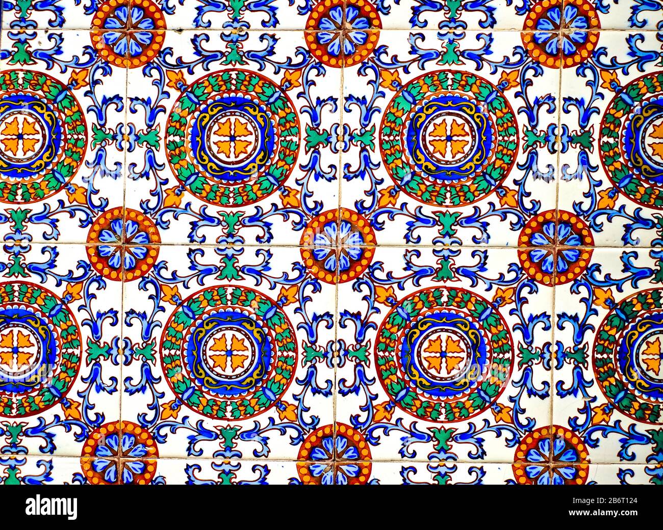 Decorative tiles with colorful arabesque patterns Stock Photo - Alamy