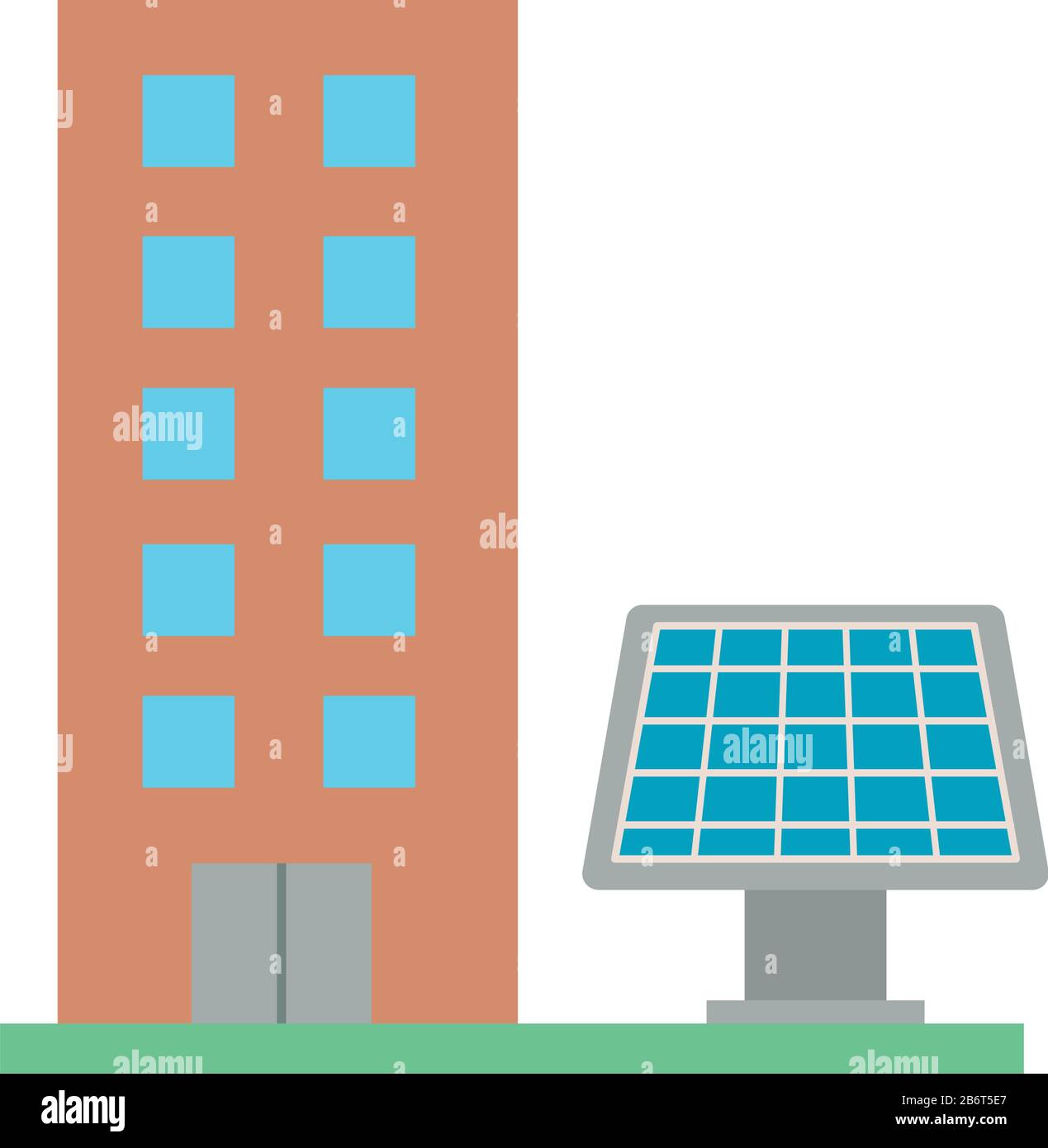 solar panel device with building Stock Vector Image & Art - Alamy
