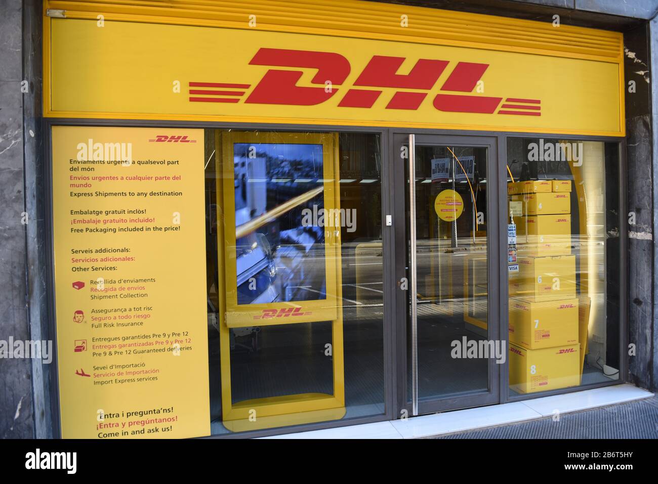 A view of a DHL shop Stock Photo - Alamy
