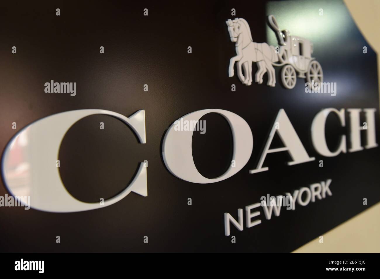 A view of a Coach New York logo Stock Photo - Alamy