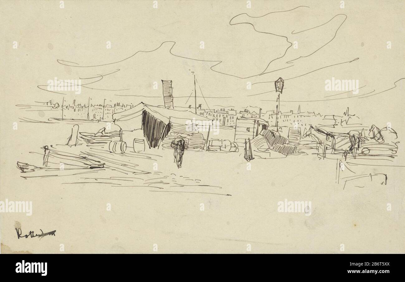 Havengezicht te Rotterdam Havengezicht, Rotterdam, Object Type: drawing ...