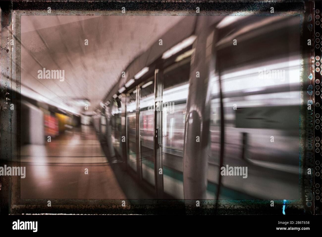 Computer-controlled, automated express train on line 14 leaving ...