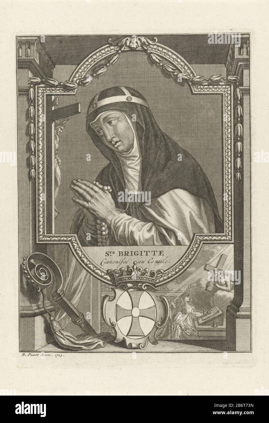 Heilige Brigitta van Zweden The Holy Brigitta prays the rosary a ...
