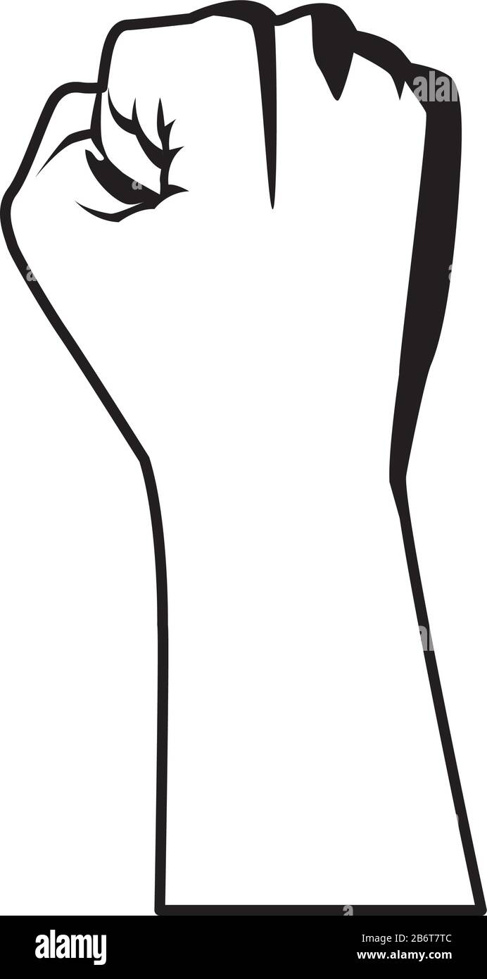 Hand fist force icon Black and White Stock Photos & Images - Alamy