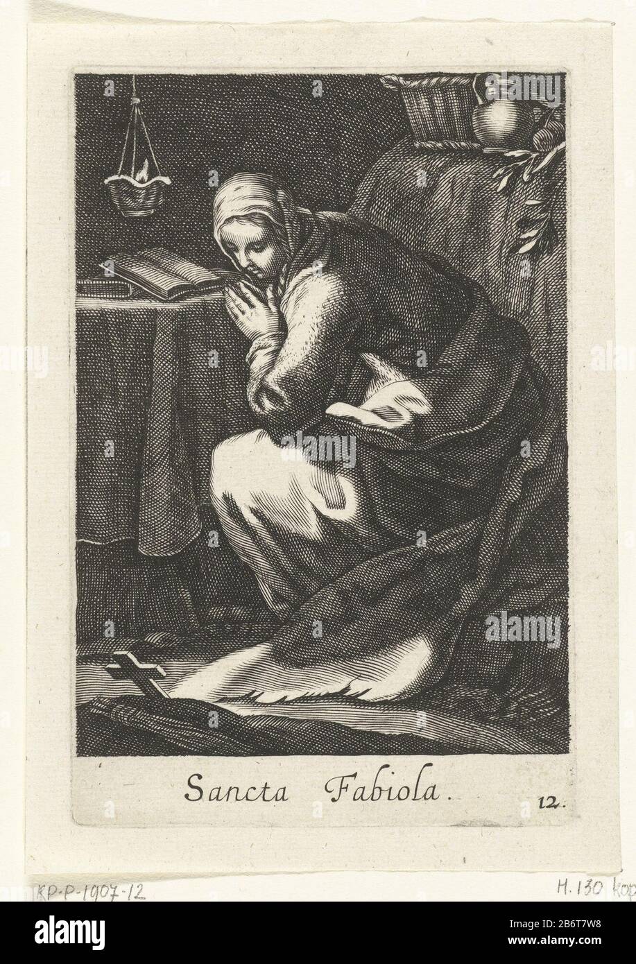 Heilige Fabiola van Rome als kluizenares Sancta Fabiola (titel op ...
