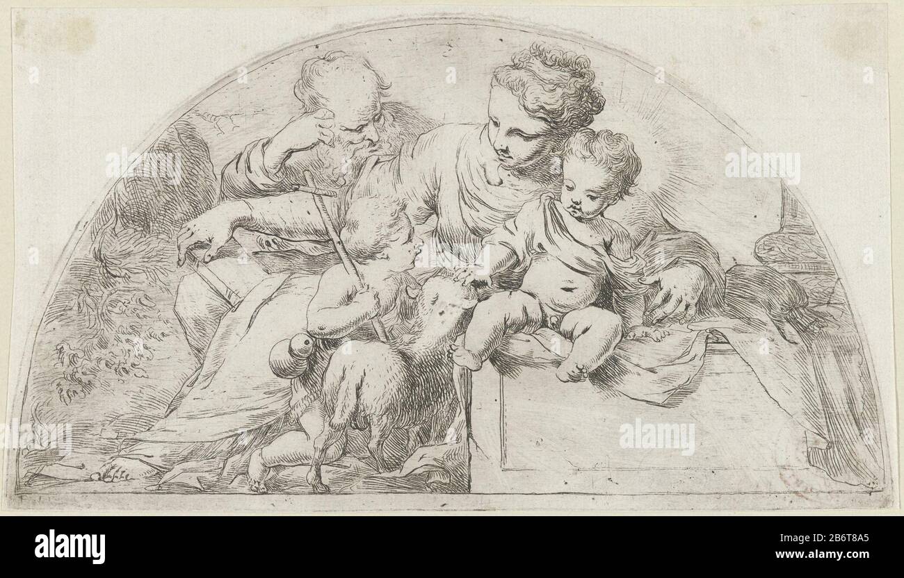 Heilige Familie met de jonge Johannes de Doper Joseph, Mary, the Christ ...