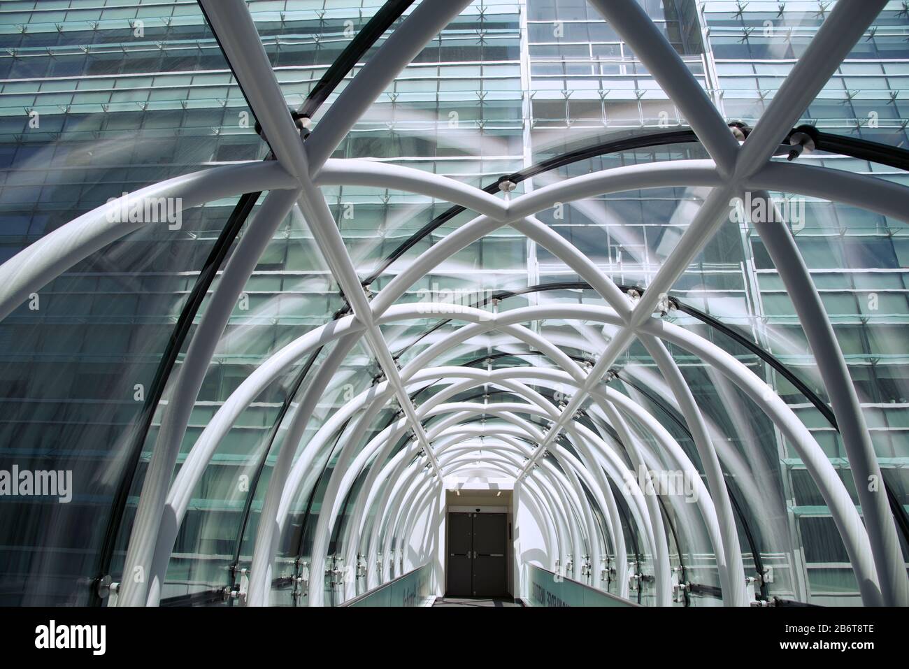 Contemporary architecture with glass tunnel, Toronto, Canada Stock ...
