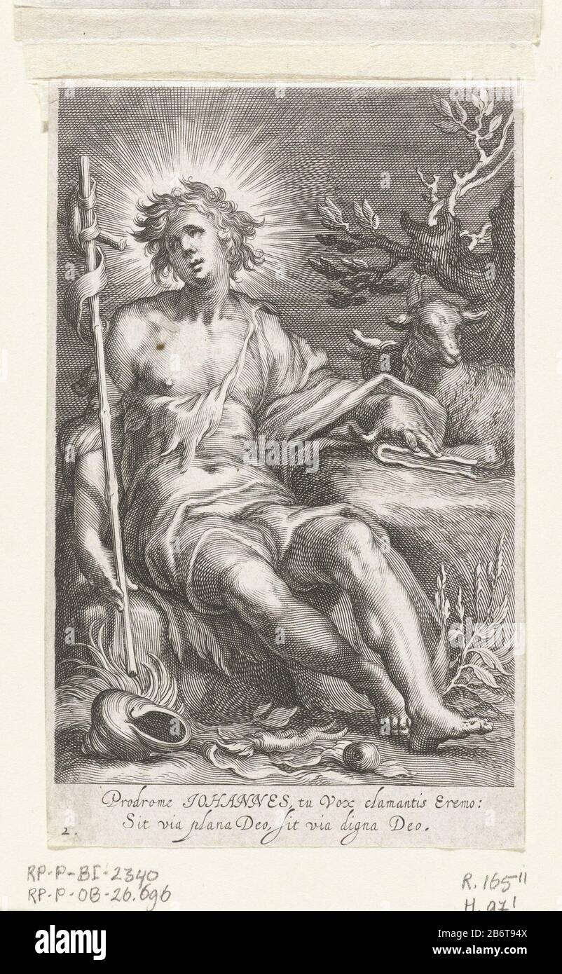 Heilige Johannes de Doper als kluizenaar Prodrome Johannes tu via digna ...