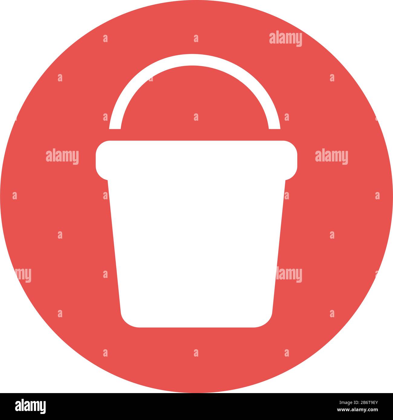 bucket red , block and flat style icon vector illustration design Stock ...