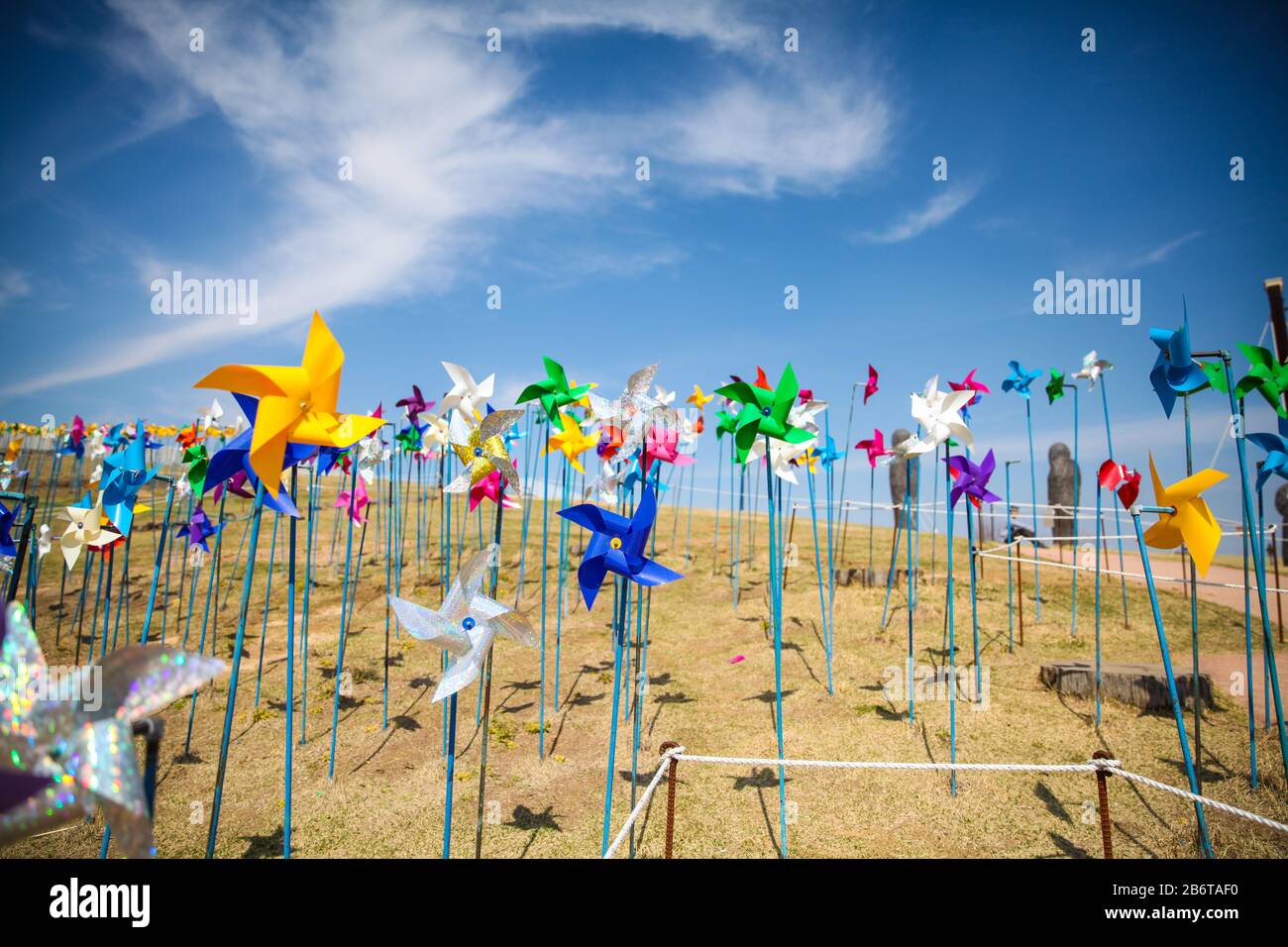 Colorful handcrafted paper windmills at Paju, DMZ Imjingak, South Korea ...