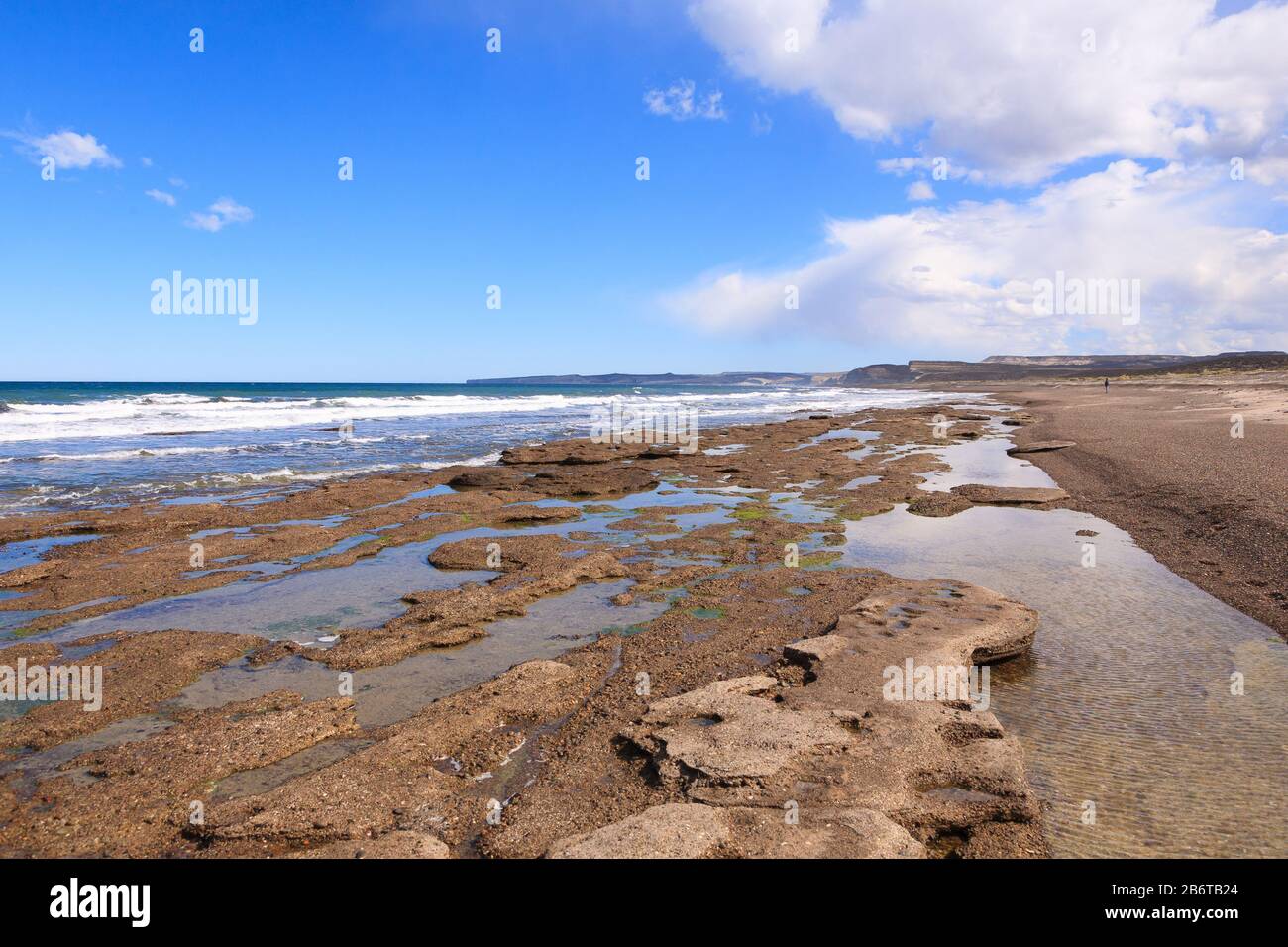 Isla Escondida beach day landscape, Patagonia, Argentina. Chubut ...