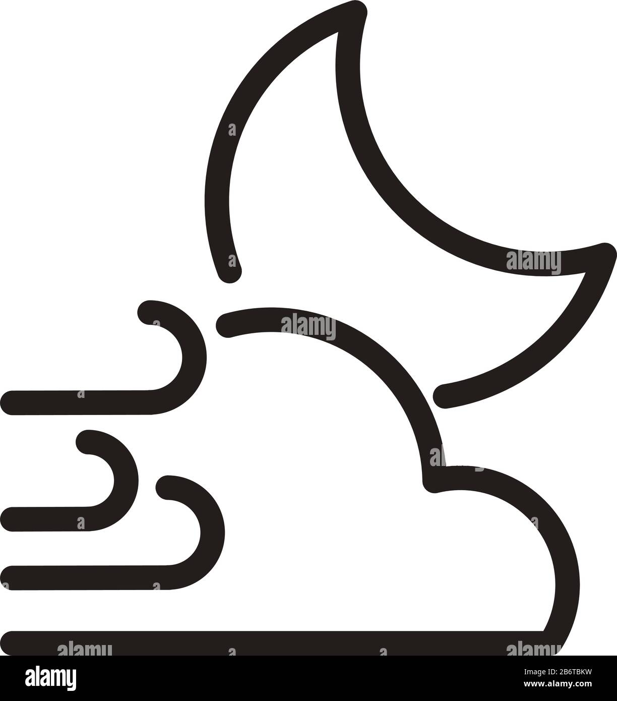 moon with clouds and wind, line style icon Stock Vector Image & Art - Alamy