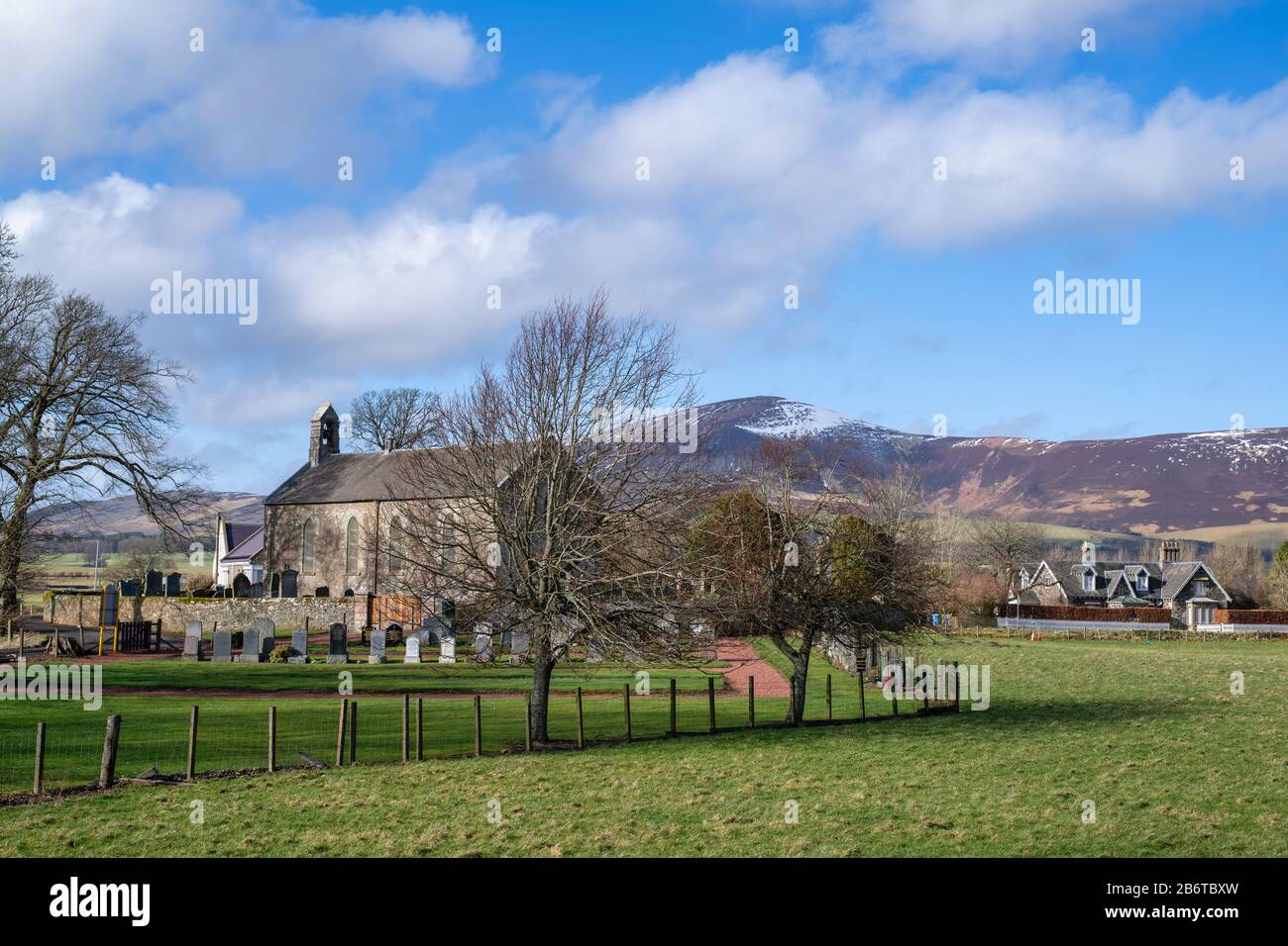 St Ninian's Church and winter trees. Lamington, South Lanarkshire ...