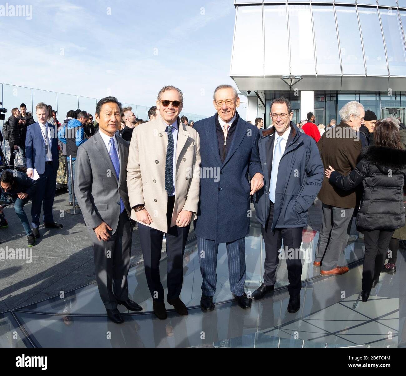 New York, NY - March 11, 2020: Ken Wang, guest, Stephen M. Ross, Jeff ...
