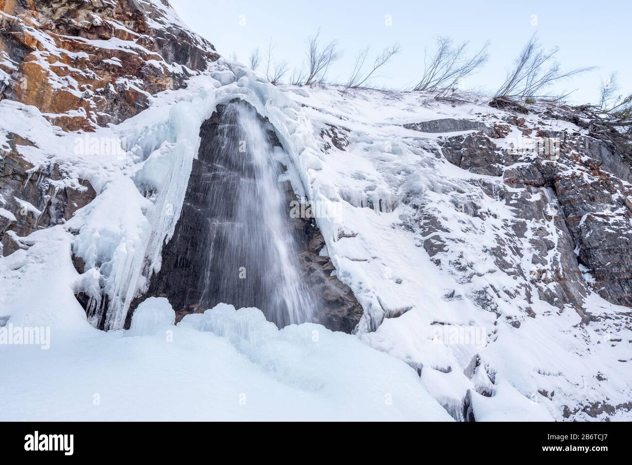 Winter waterfall, Wallowa Mountains, Oregon Stock Photo - Alamy