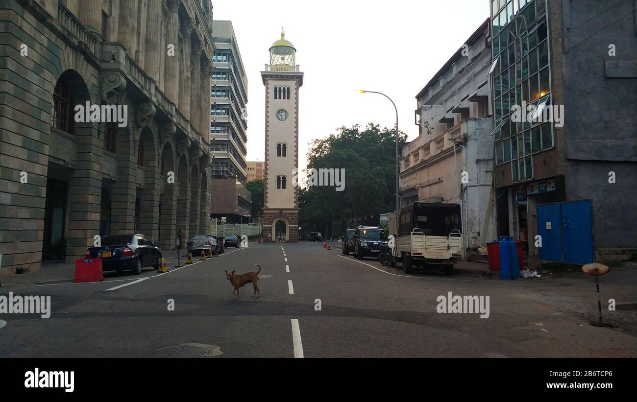 tourist attraction colombo tower clock lighthouse Stock Photo - Alamy