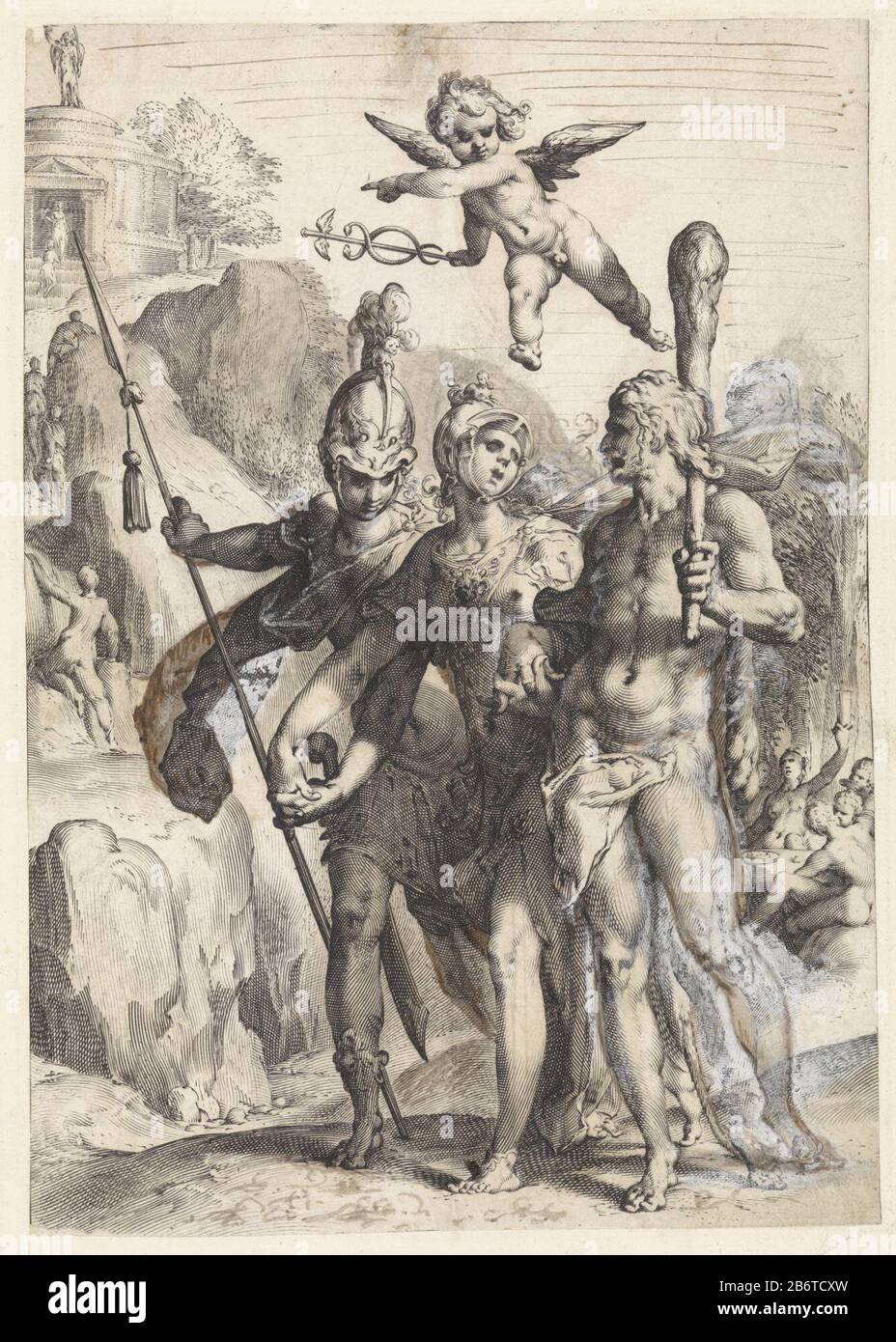Hercules en Scipio geleid door Minerva op het pad der deugd Minerva ...
