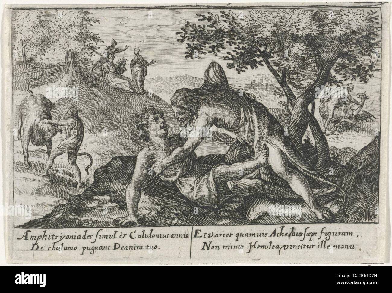 Hercules fighting with the river god Acheloüs to Deianira, the daughter ...