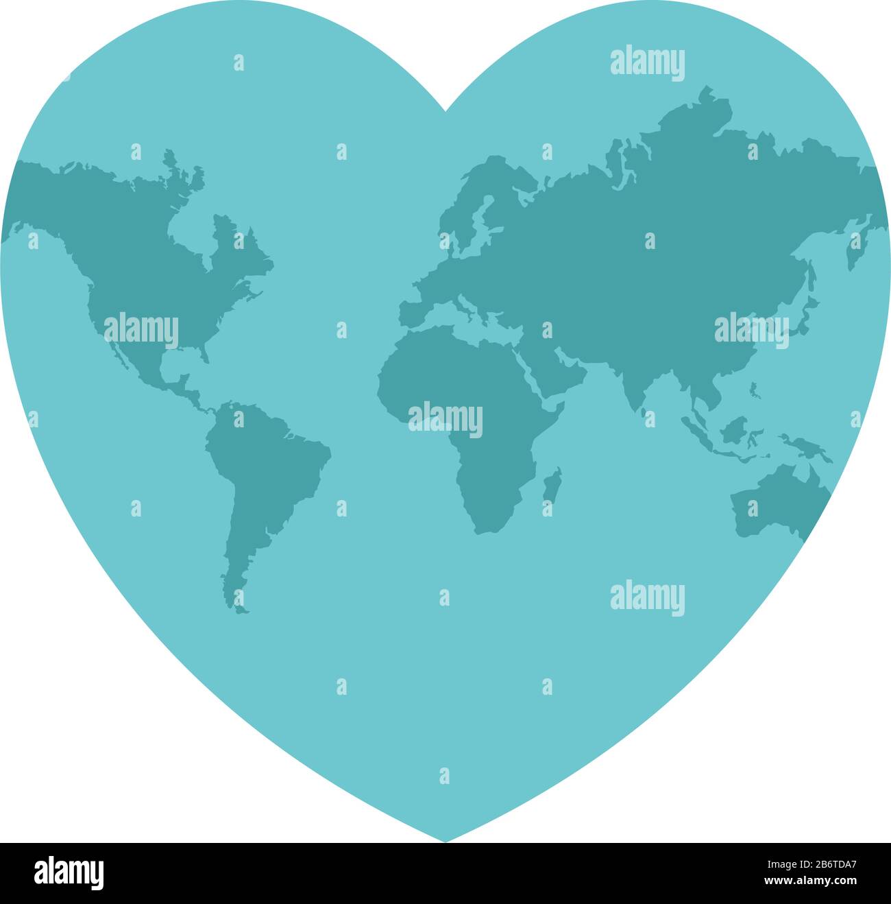 heart world planet earth isolated icon Stock Vector Image & Art - Alamy