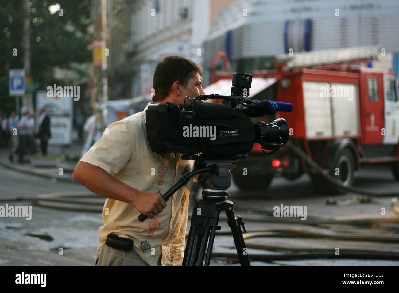 Firefighter reporter hi-res stock photography and images - Alamy