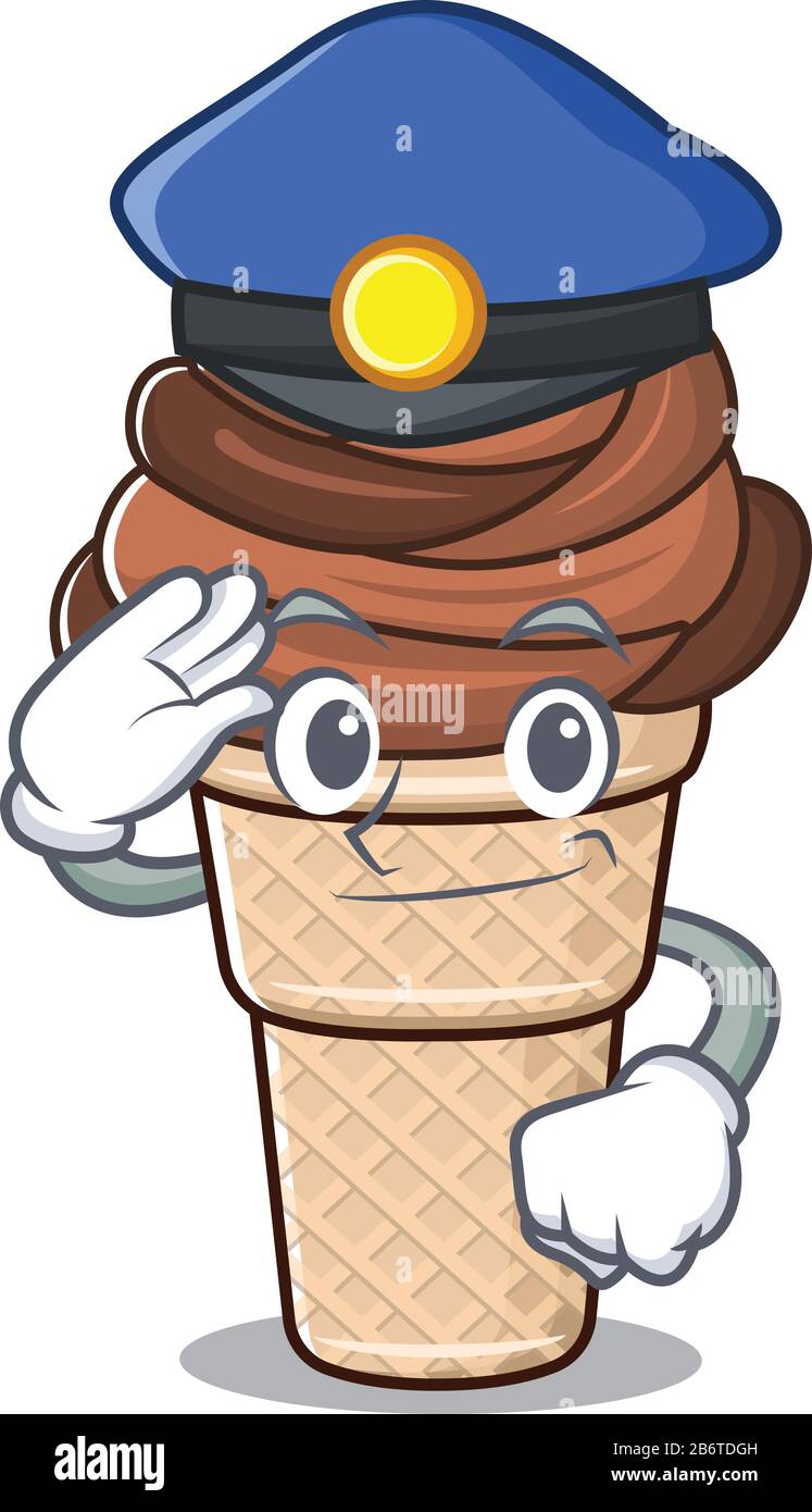 A Picture Of Chocolate Ice Cream Performed As A Police Officer Stock