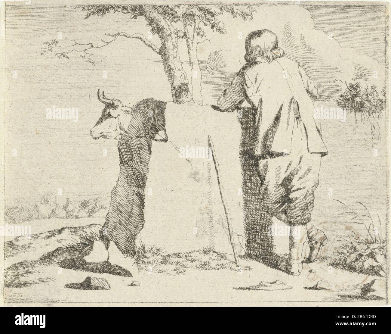 Herder en rund Copy to frontispiece of the series cows and bulls Marcus ...