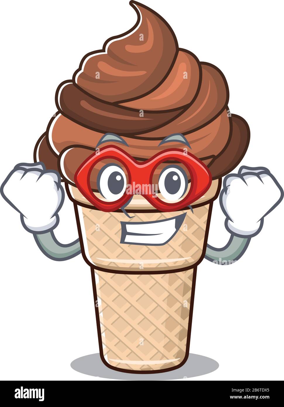 A picture of chocolate ice cream in a Super hero cartoon character ...