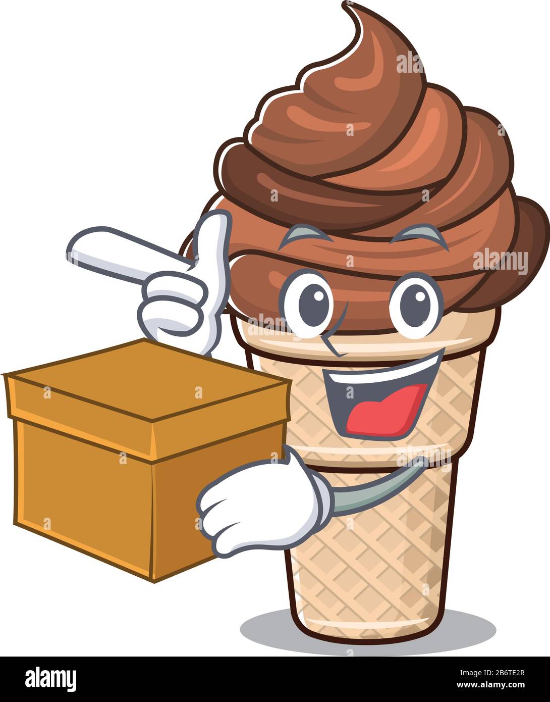 chocolate ice cream cartoon design style having a box Stock Vector ...