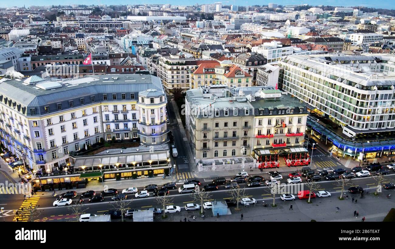 Geneva aerial view hi-res stock photography and images - Alamy