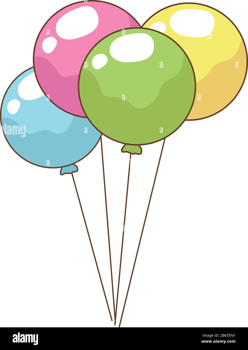 Balloons Helium Floating Decorative Icon Stock Vector Image And Art Alamy