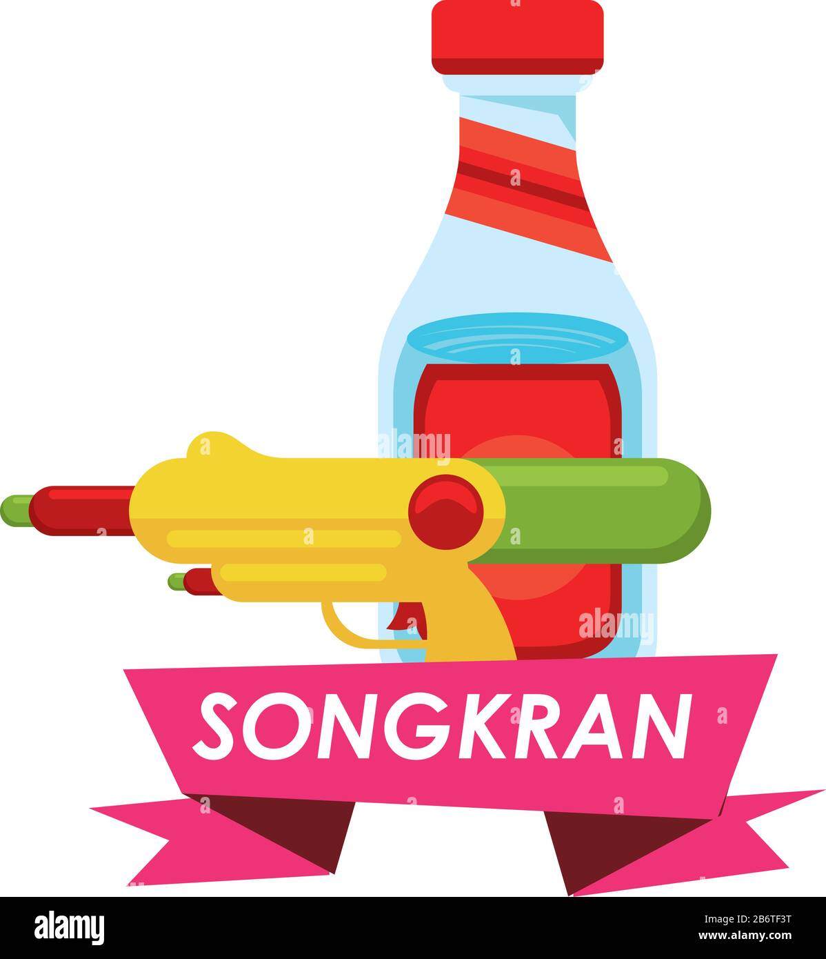 water bottle and gun plastic toy songkran festival Stock Vector Image ...