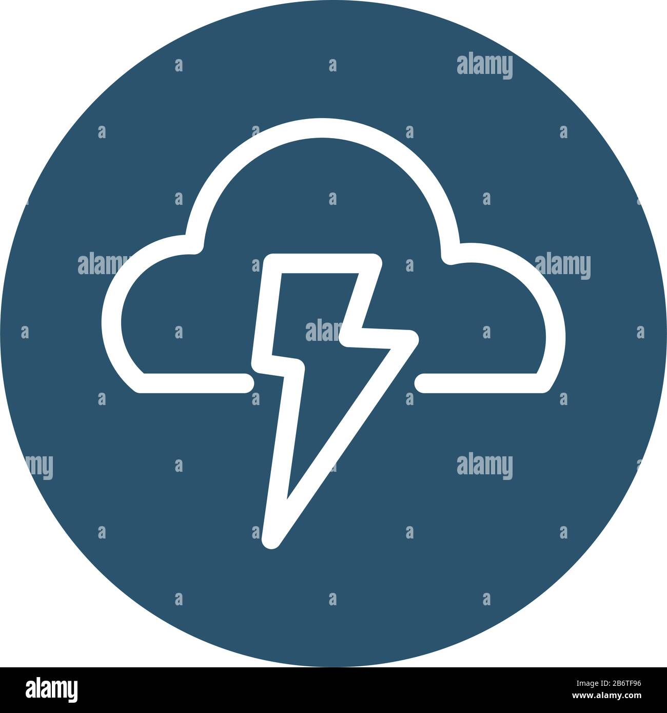 cloud with lightning, block and flat style icon vector illustration ...